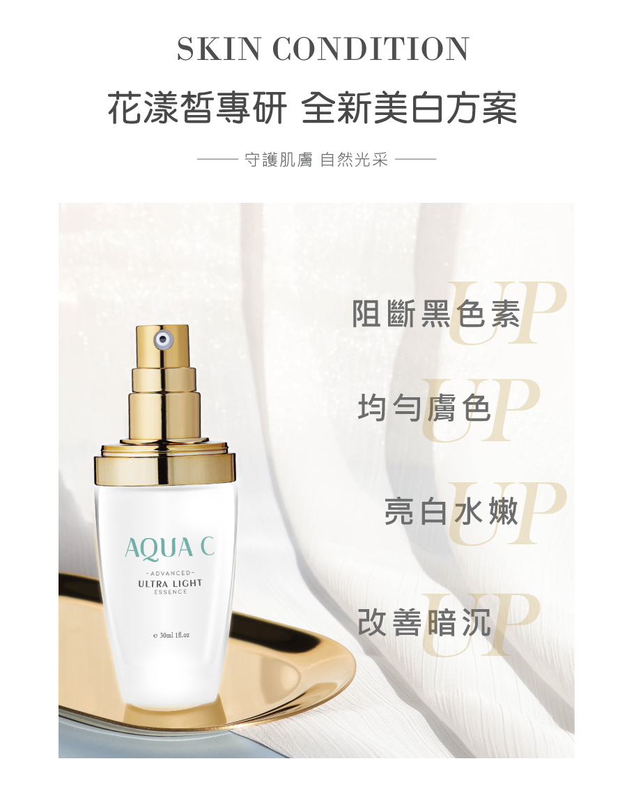 AQUA C. 花漾皙 醫學美容專家廖哲鶯推薦｜激光亮白精華EX 30ml
