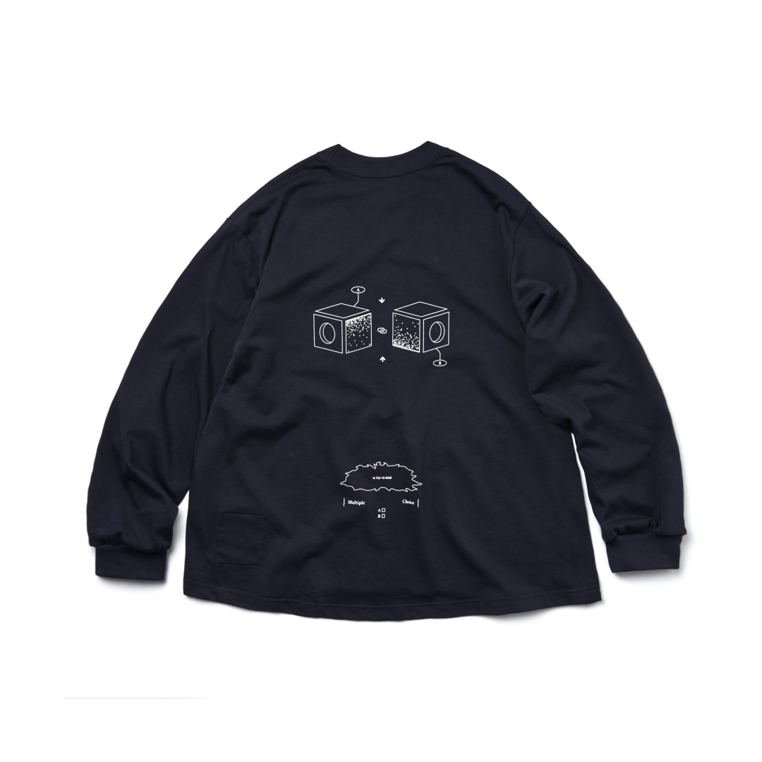 GOOPiMADE® 22AW VI-G01T - “Check Box” L/S Graphic Tee