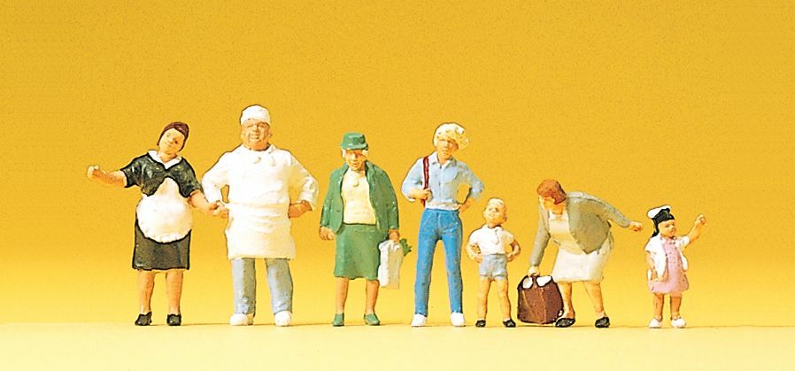 Preiser 10275 HO規 Baker Krause with Customers 烘焙師和客人