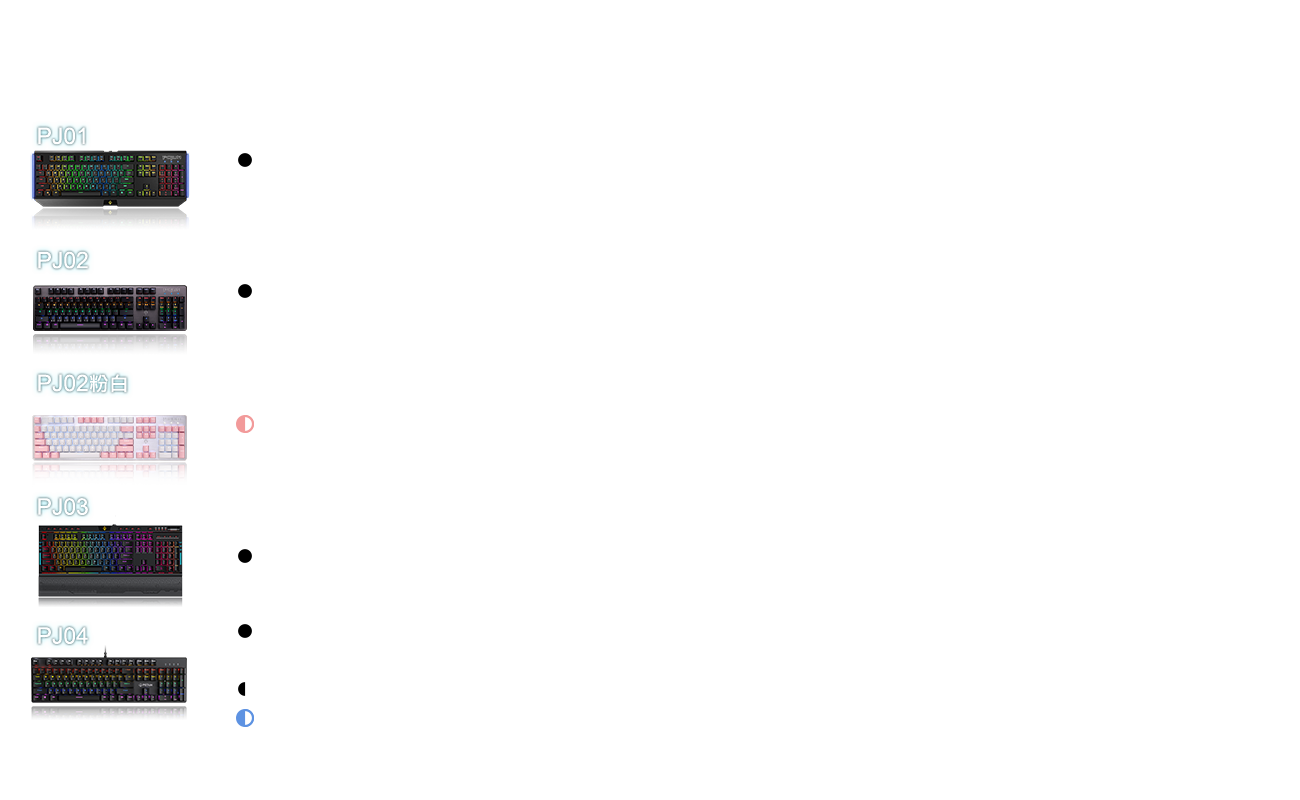 PJ02 RGB機械式鍵盤-銀白色-波軍POJUN