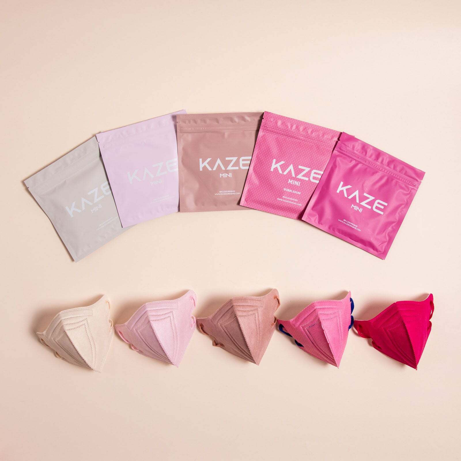 KAZE Mini Pink Collection 粉色系列 3D立體口罩 (小臉) (一盒十片入)