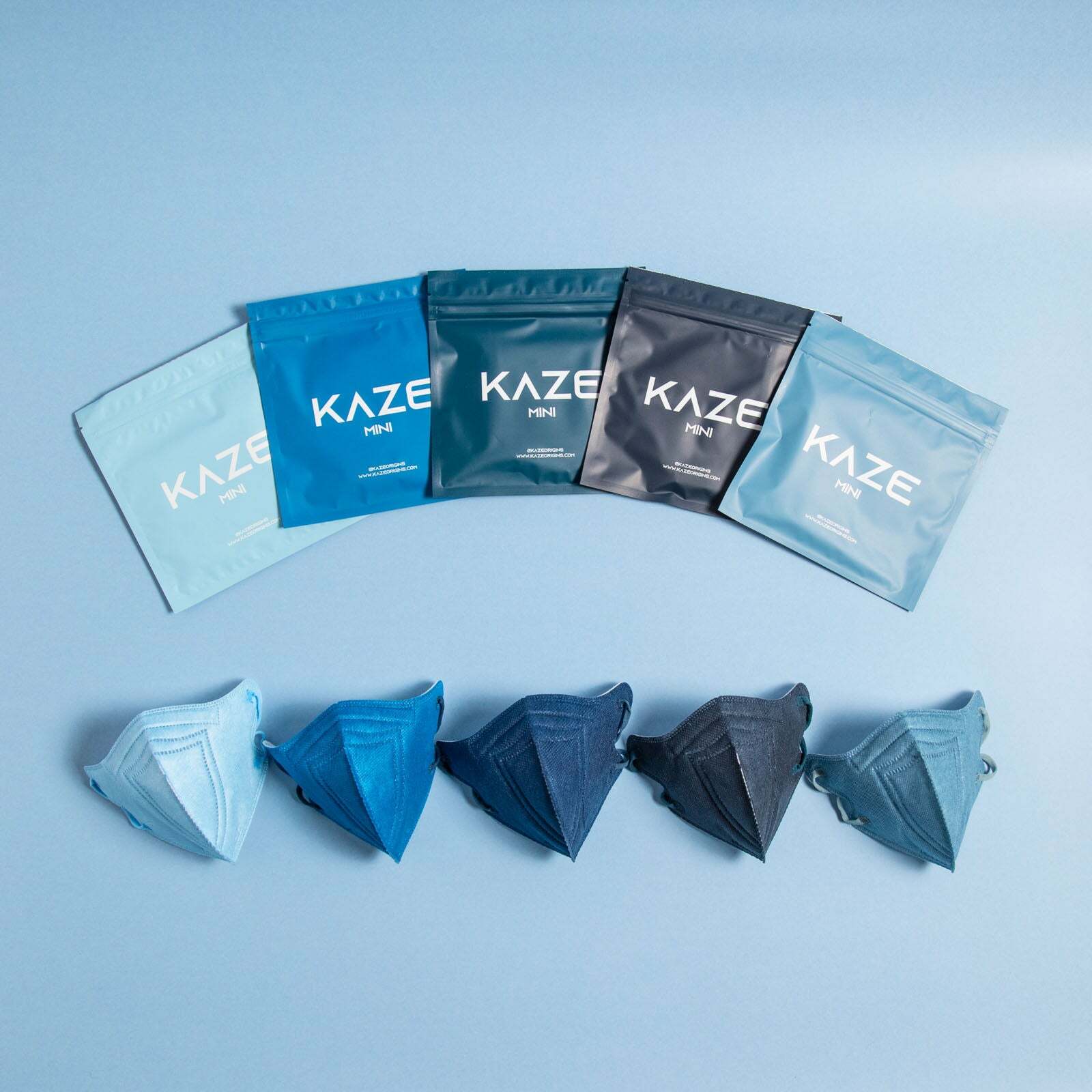 KAZE Mini Blue Collection 藍色系列 3D立體口罩 (小臉) (一盒十片入)