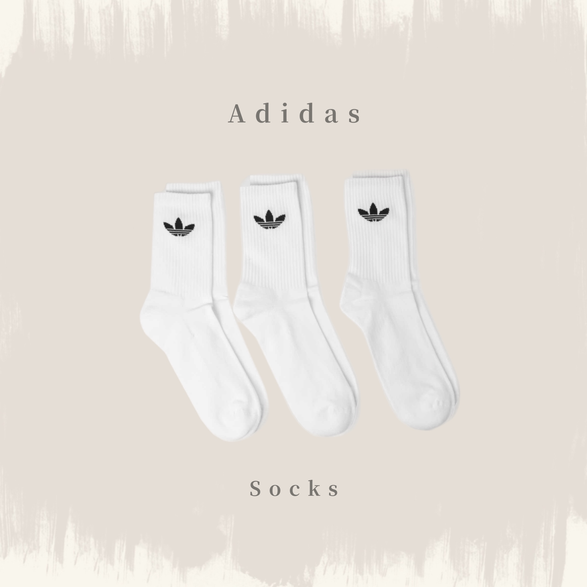 Adidas 三葉草 白 長襪 三雙一組 HB5881