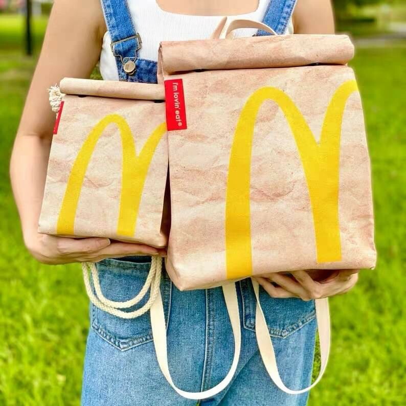 翻玩 McDonald's 麥當勞紙袋 客製造型帆布背包 背袋 手提袋