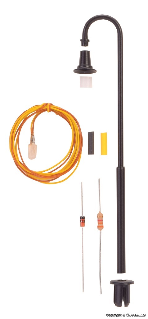 Viessmann 6724 HO規 Swan neck lamp, kit, LED white 路燈.會亮