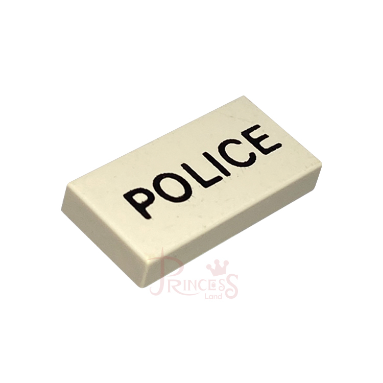 公主樂糕殿 LEGO 1987年 CITY 1x2 POLICE 警察 印刷磚 白色 3069bpb0001