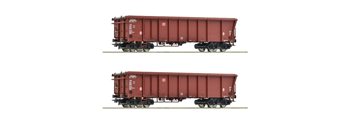 Roco 76014 HO規 rolling roof wagons, DB AG 貨車廂.2輛