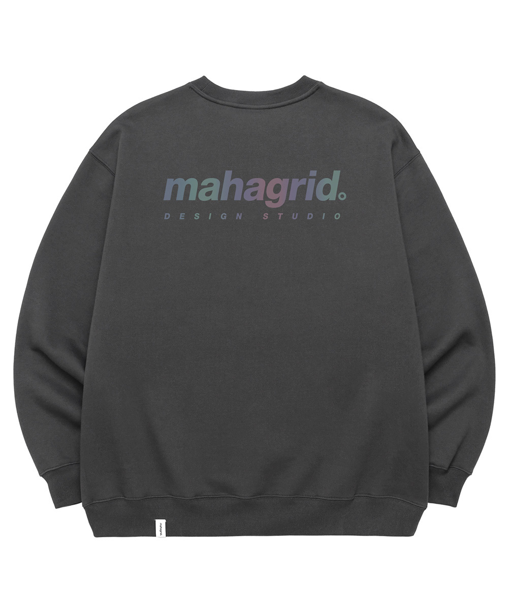 Mahagrid RAINBOW REFLECTIVE LOGO CREWNECK[CHARCOAL]