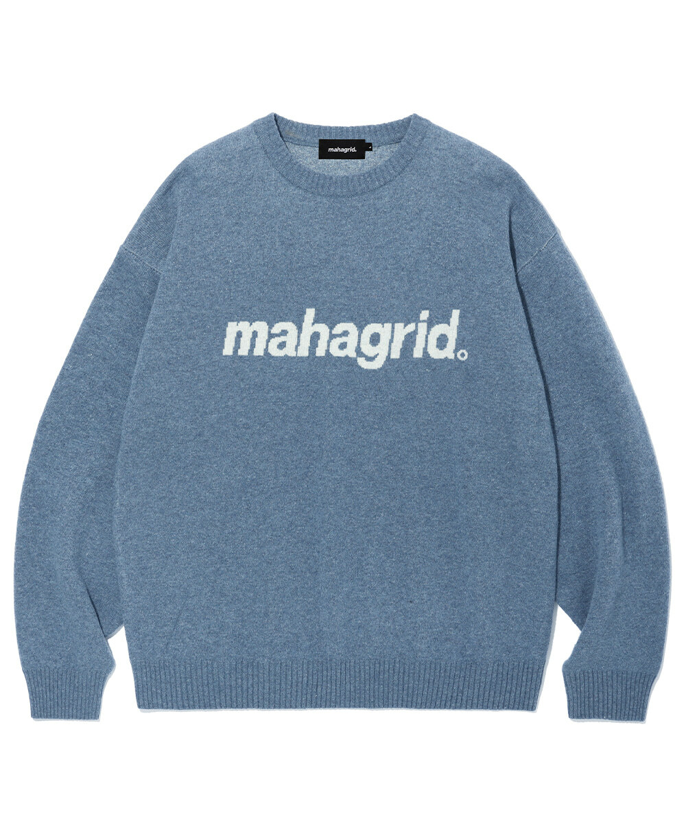 Mahagrid BASIC LOGO KNIT SWEATER[BLUE]