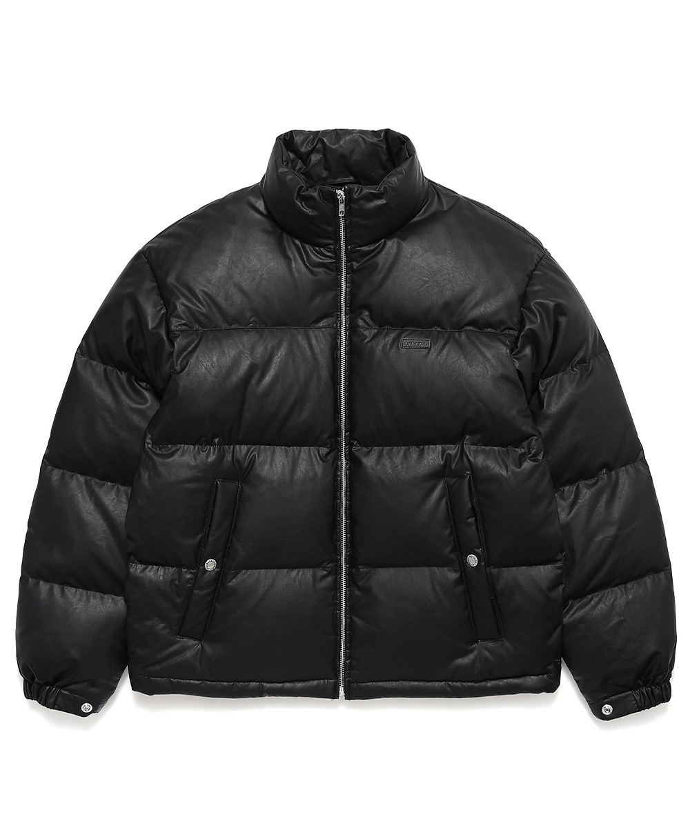 Mahagrid ECO LEATHER DUCKDOWN PARKA [BLACK]