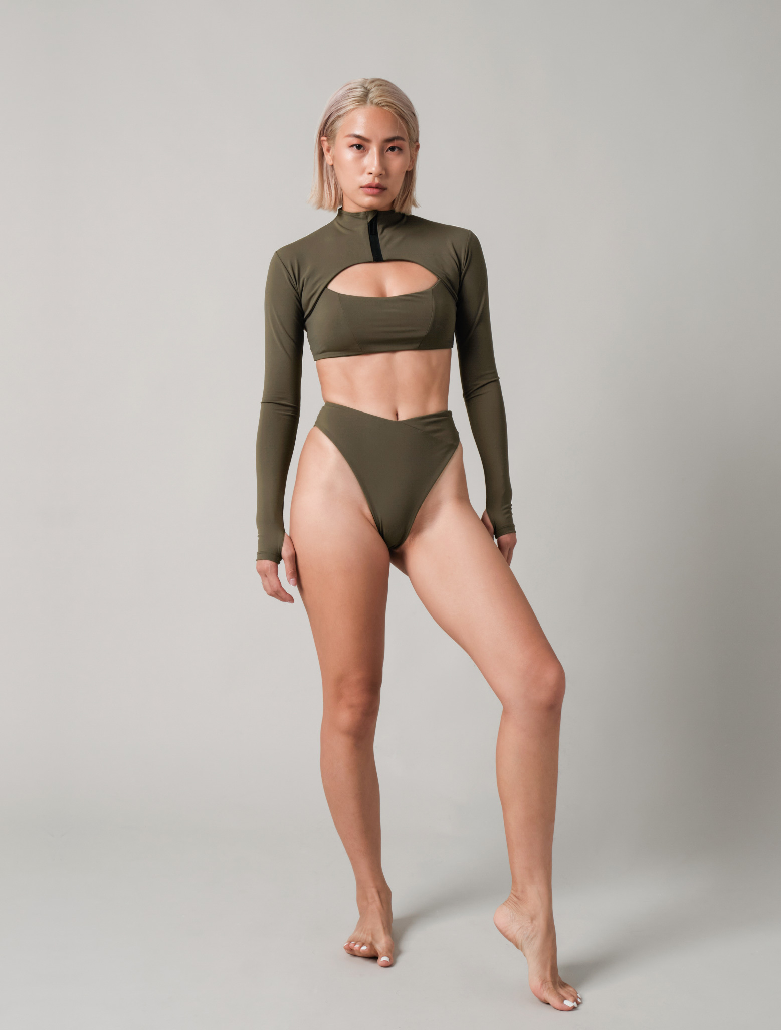 Olive 橄欖綠 / 極短版防曬外套｜TIMU AQUA