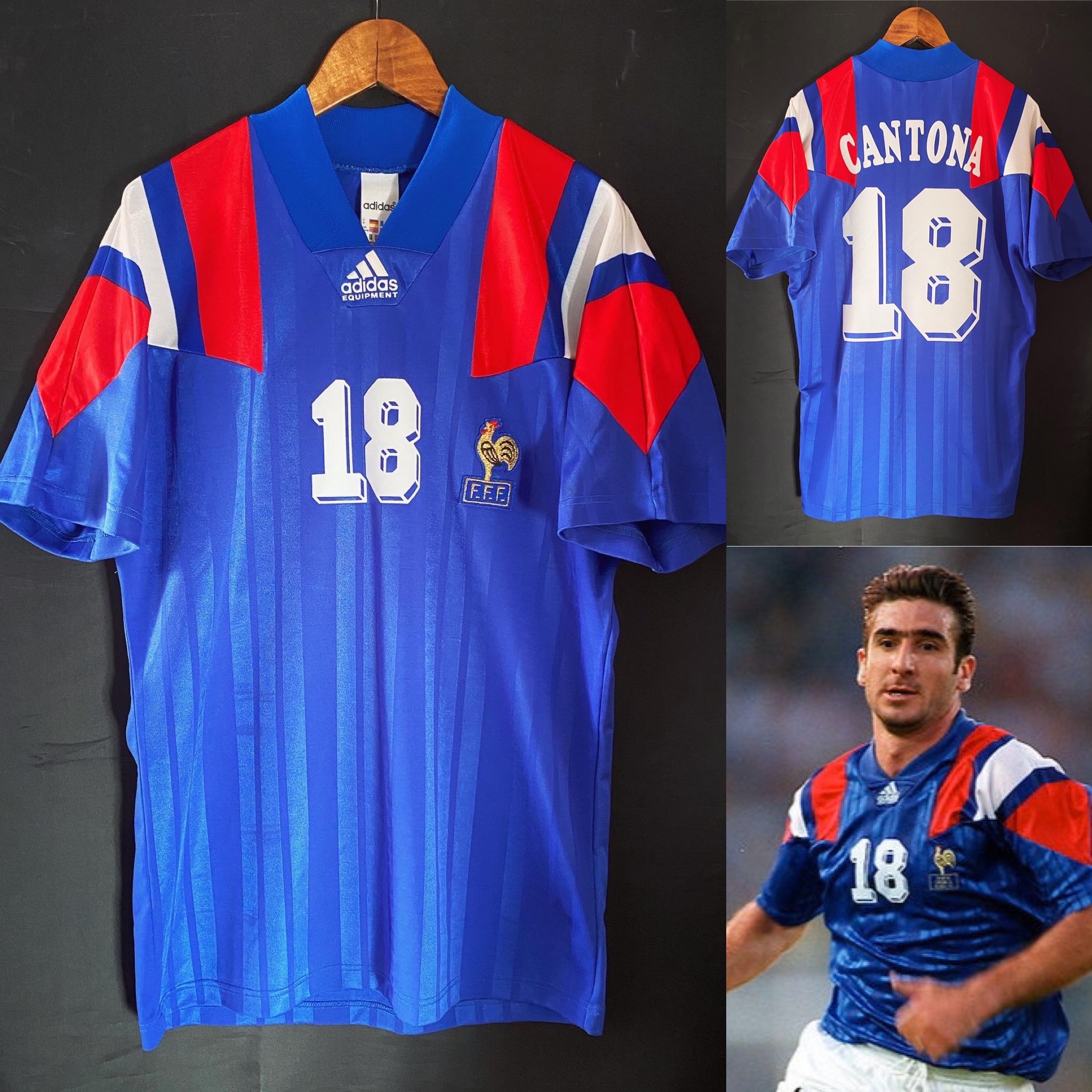 France 1996 Euro Championship Adidas Home shirt #18 CAN
