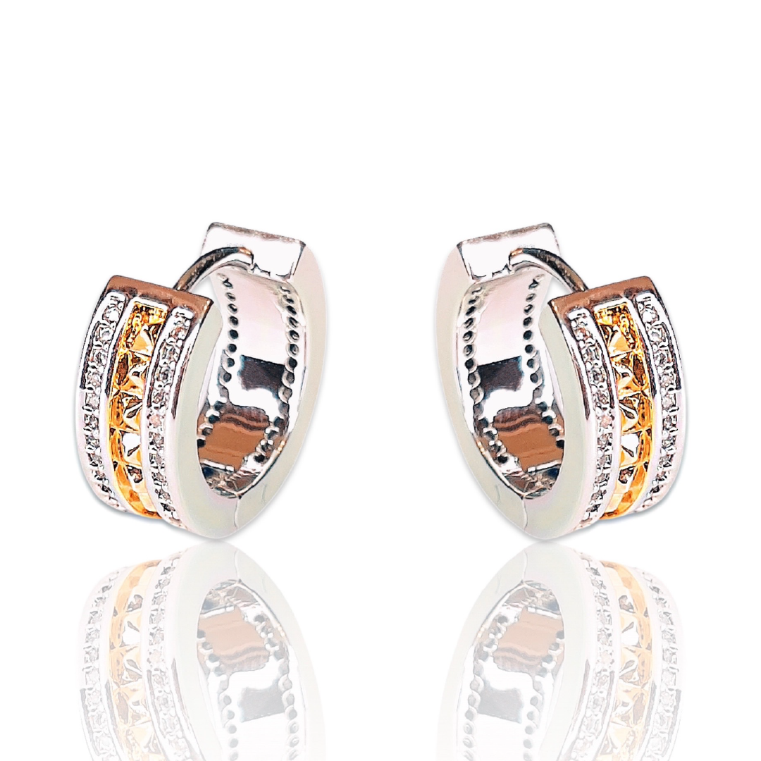 ZAC STUDS Earrings 拼色圓型耳環 ⎹ Champagne gold 香檳金
