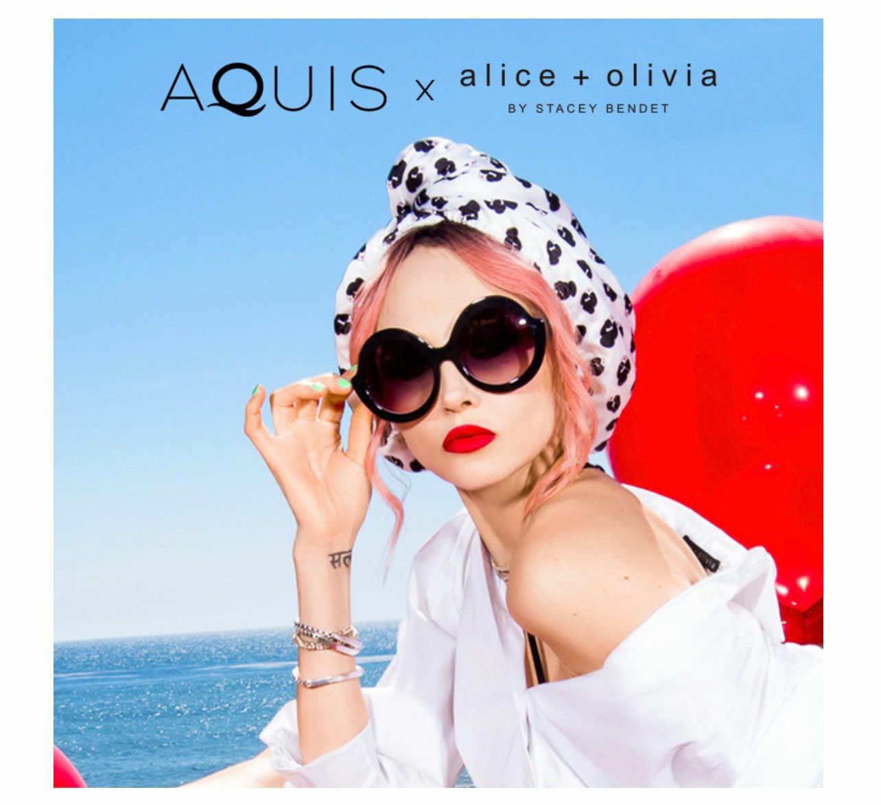 【一口價$299/個】美國🇺🇸 AQUIS x Alice Olivia 聯名雙層速乾髮帽