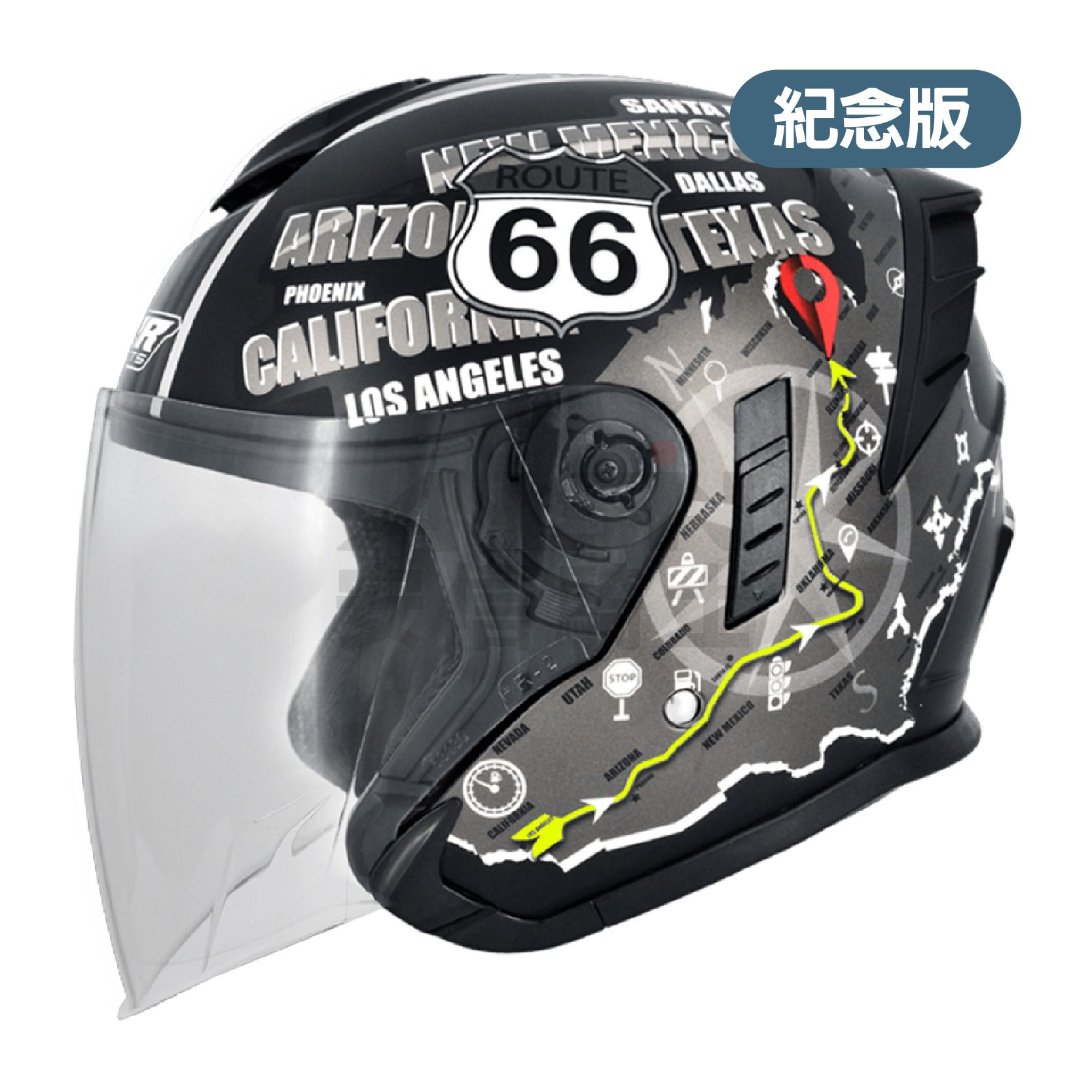 M2R FR2 紀念版 #5 66號公路 鏡片加長 半罩 安全帽｜ANSIN 安信騎士