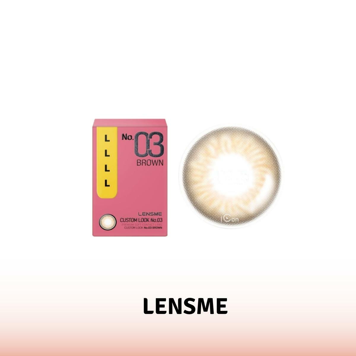 LENSME瞳彩彩色月抛custom look no.3 brown L(2片)
