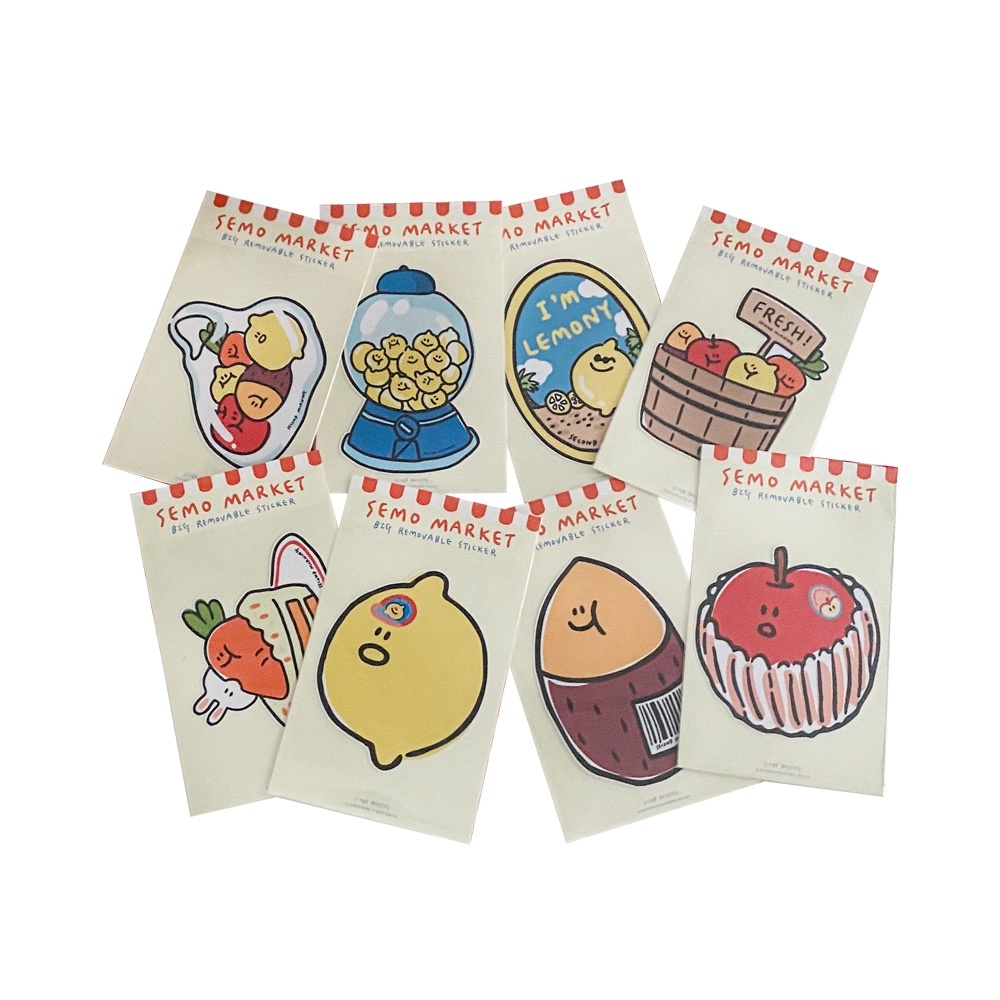 SECOND MORNING Semo Market Big Removable Sticker 檸檬市集貼紙