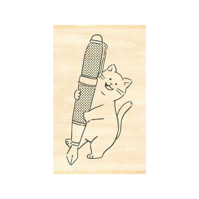 BEVERLY 墨水的好朋友系列 木印章 - 貓咪和鋼筆