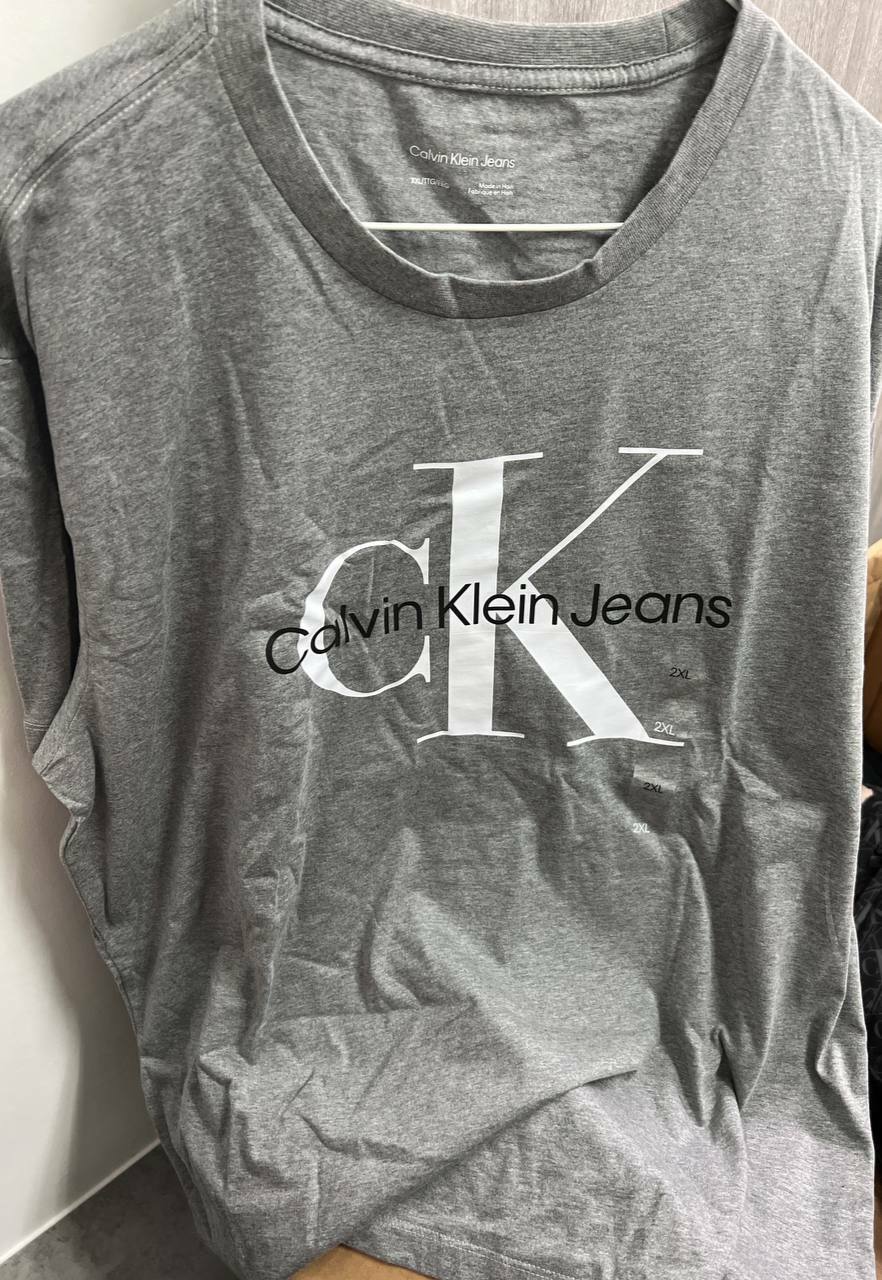 [S] CALVIN KLEIN MONOGRAM LOGO TSHIRT,GRAY, SP40570848-40813DP030 (SCK100)