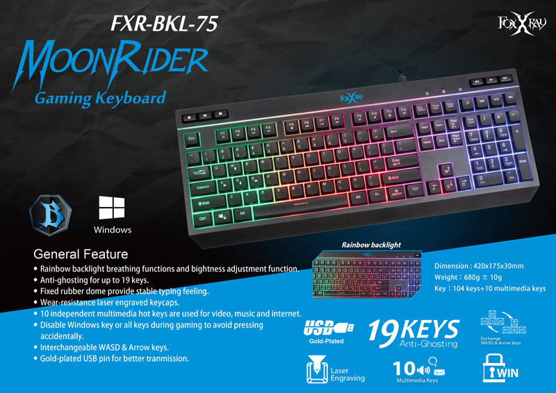 Fxr Bkl 75 Moonrider Gaming Keyboard