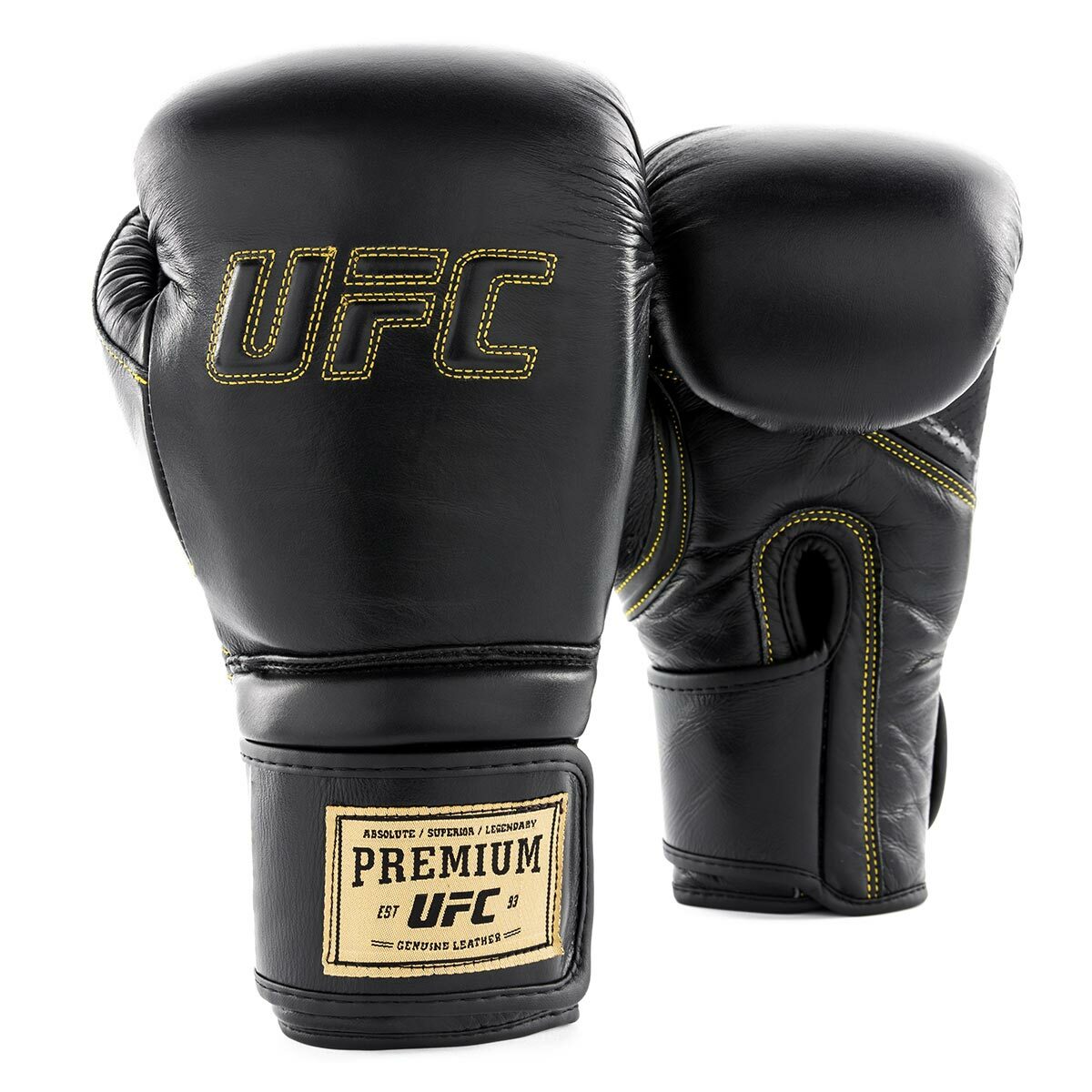 UFC PRO Prem 黏扣式手套-黑12oz (訓練拳擊手套) | dyaco岱宇國際