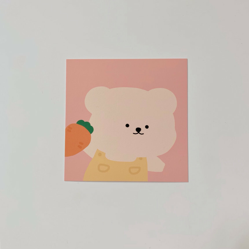 BAMTOREE STORE Carrot Bear Postcard 蘿蔔小熊 明信片
