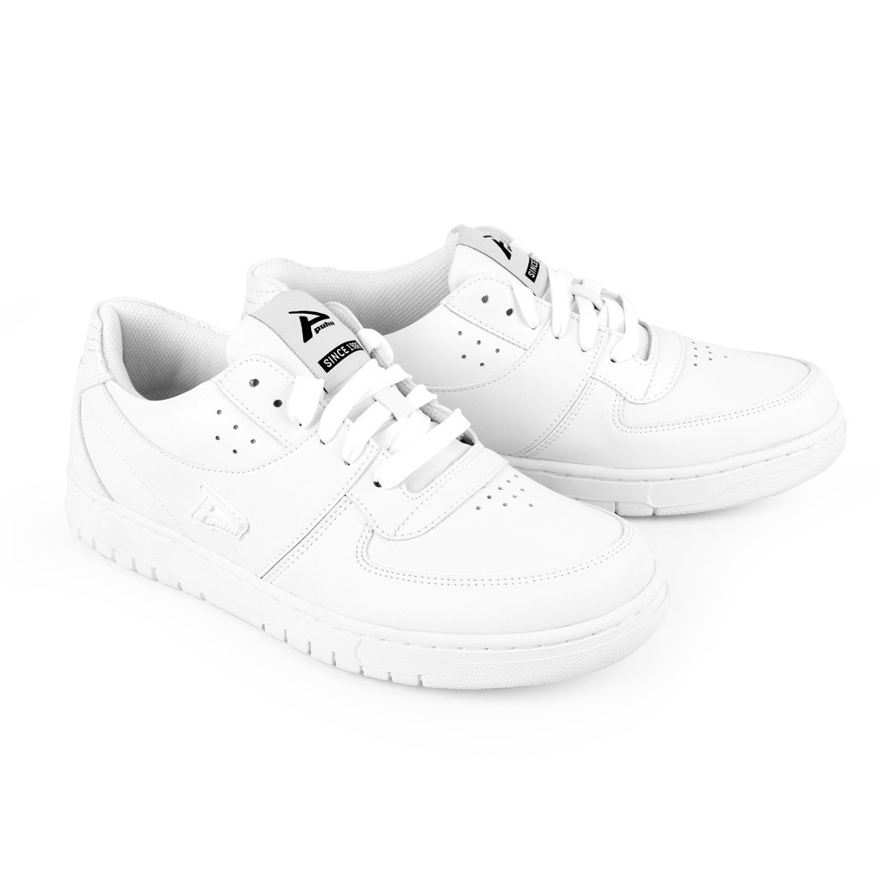 100%MIT～台灣製潮流休閒鞋 防潑水 拼接款潮流休閒鞋-女款白 (2022年新款)｜彪琥鞋業 PUHU