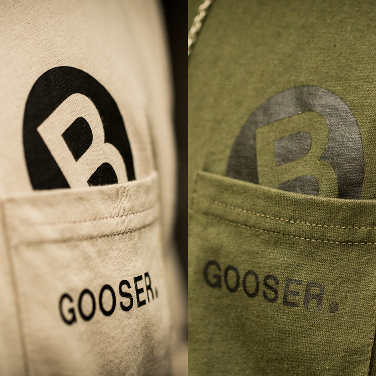 GOOSER Ⓑ 品牌短T-沙色/軍綠/黑色