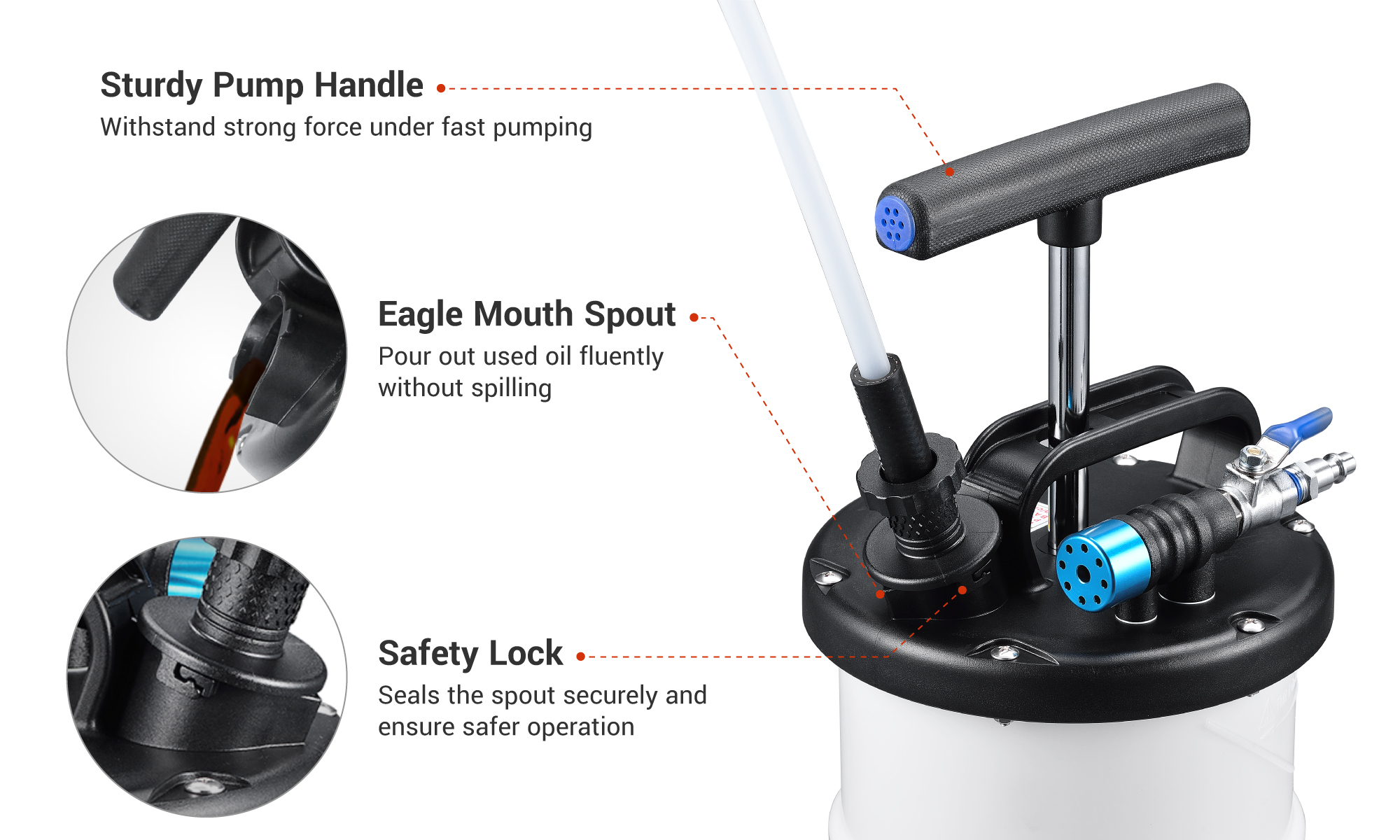 6.5L Pneumatic / Manual Oil Extractor Pump | EWK