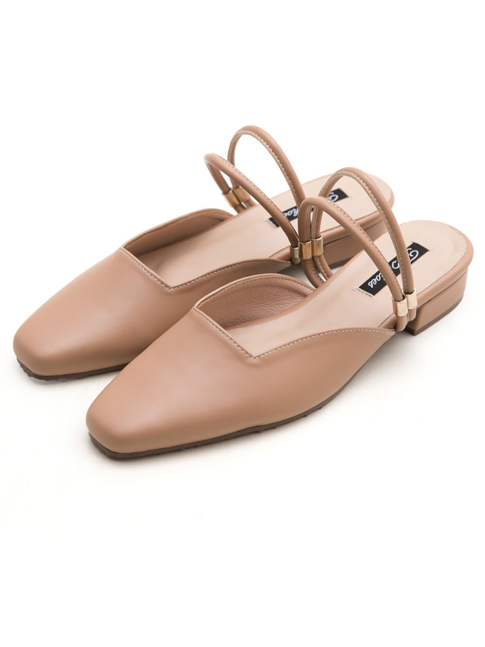 FM SHOES 2way幾何剪裁穆勒鞋 粉