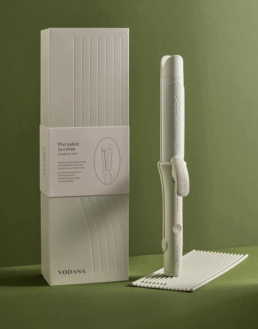預購｜【Vodana】 Pro salon 2in1 iron 兩用捲髮直髮夾 (Melange Green)