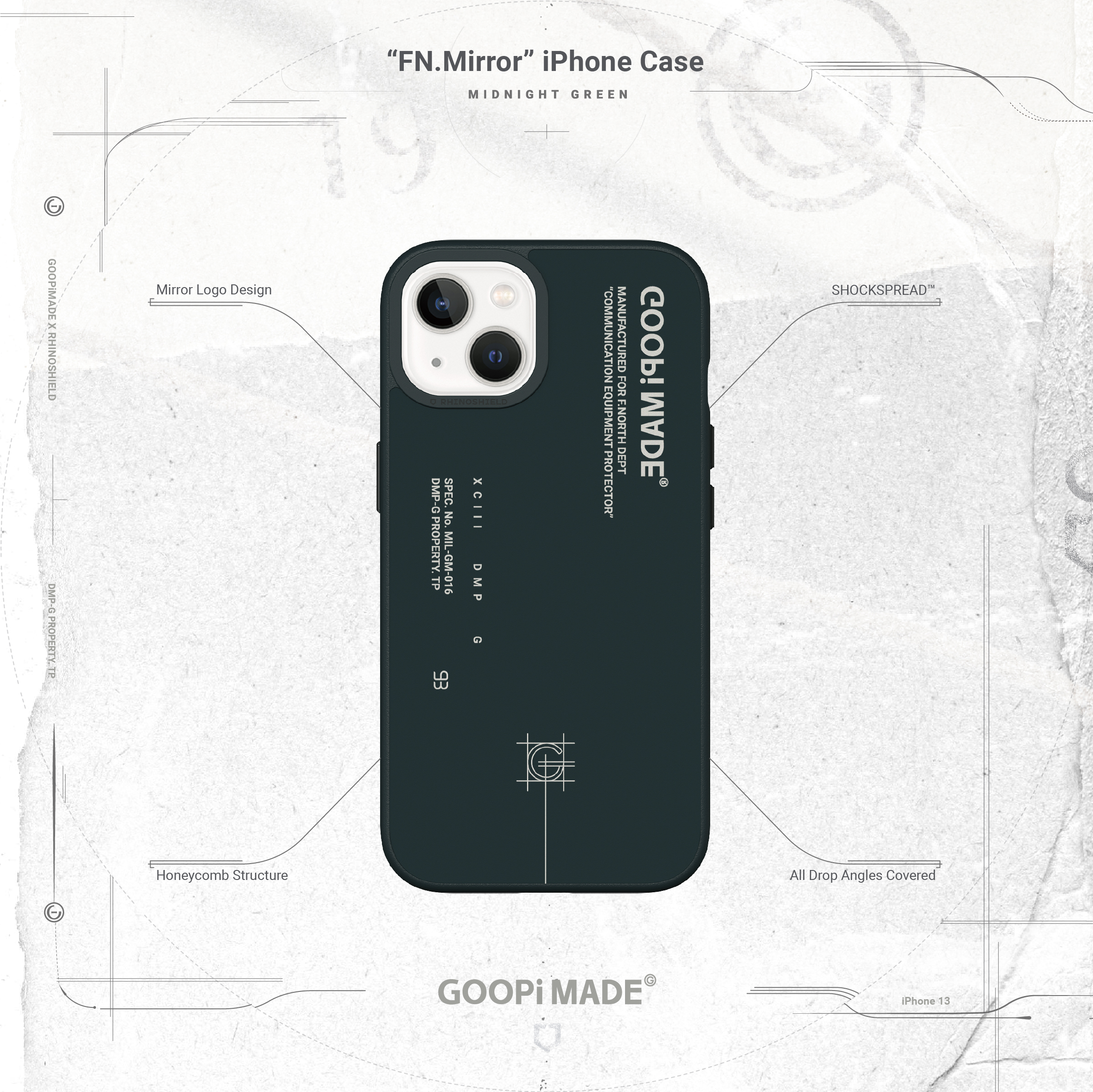 “FN.Mirror” iPhone Case - Midnight Green
