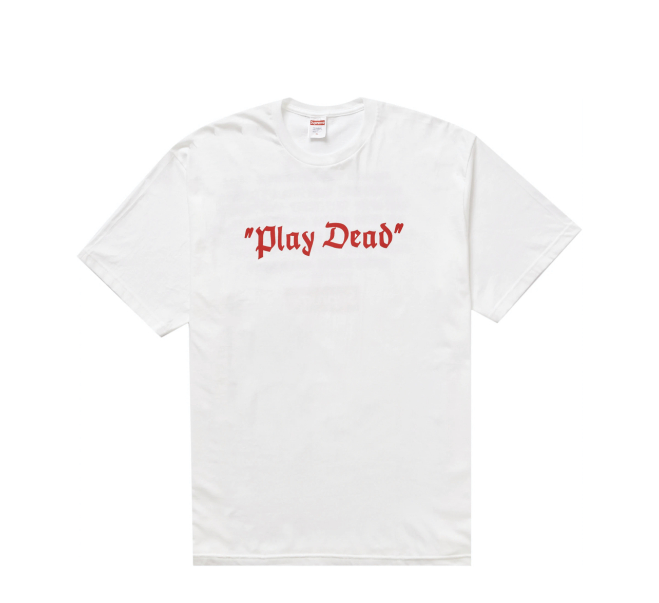 Supreme Play Dead Tee 圓領寬鬆短T 男女款 白色