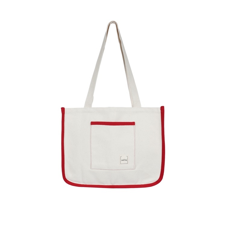 JACKOBAG Red Line Tote Bag 紅線邊 厚硬帆布袋