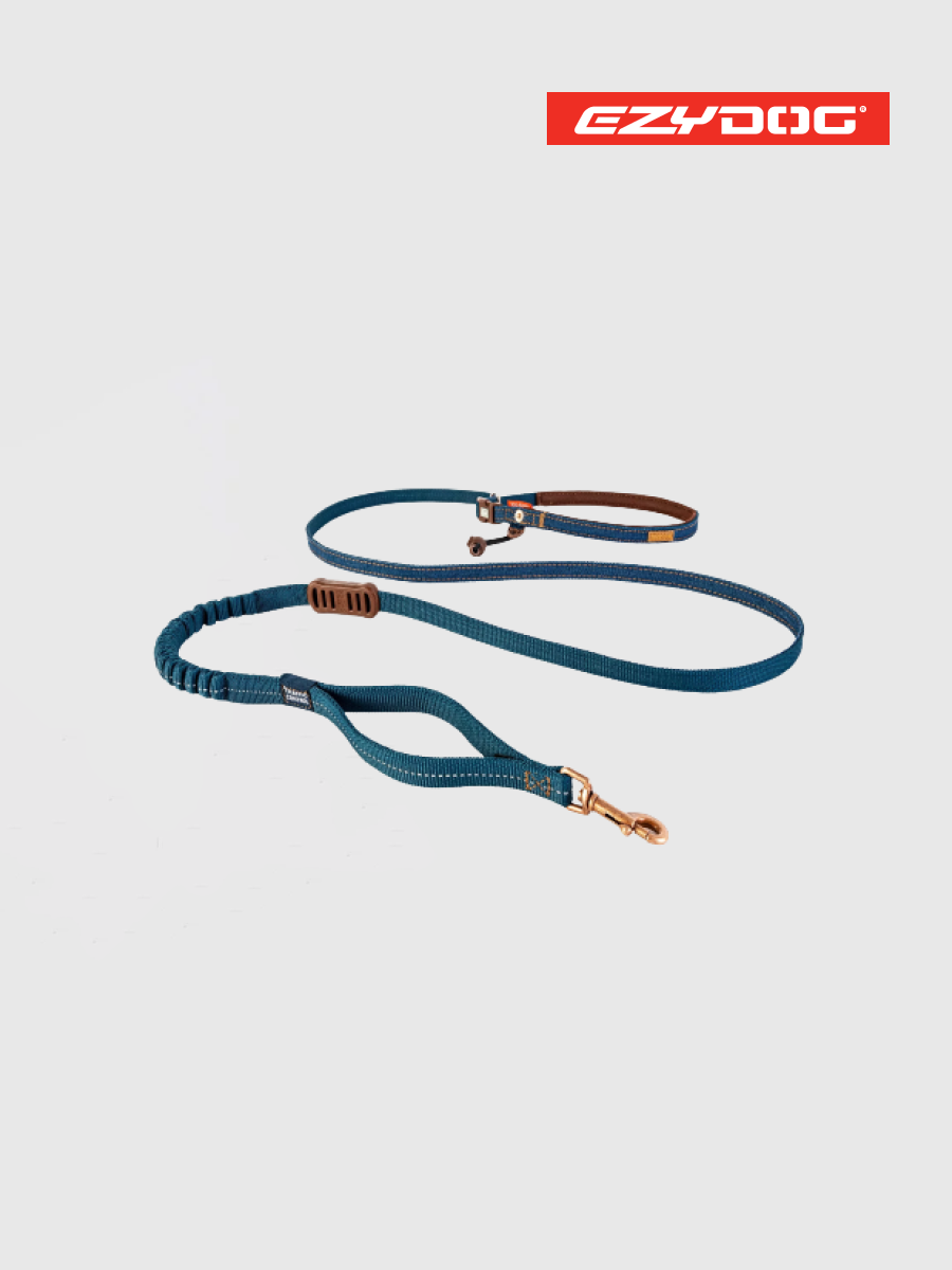 【澳洲EZYDOG】輕巧版跑步牽繩 - 丹寧 210公分｜7kg以下的狗狗適用