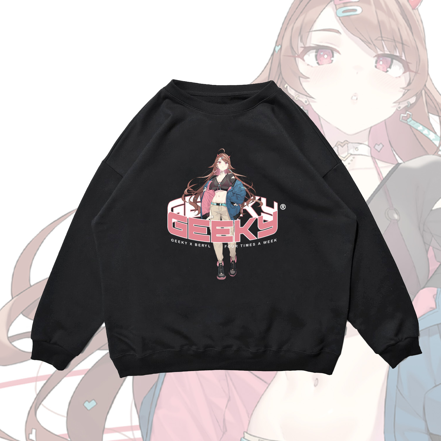 GEEKY x 貝莉莓日常大學T-黑