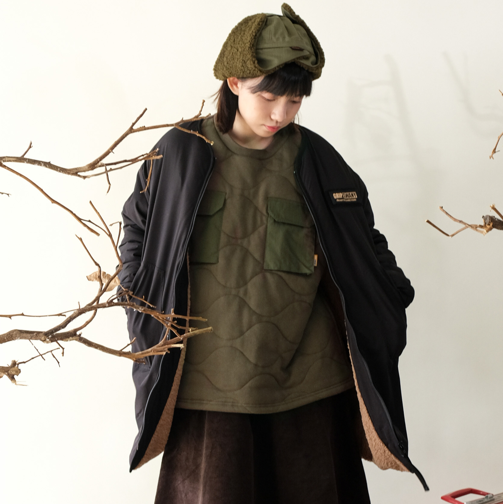 Grip Swany W'S Reversible Boa Coat