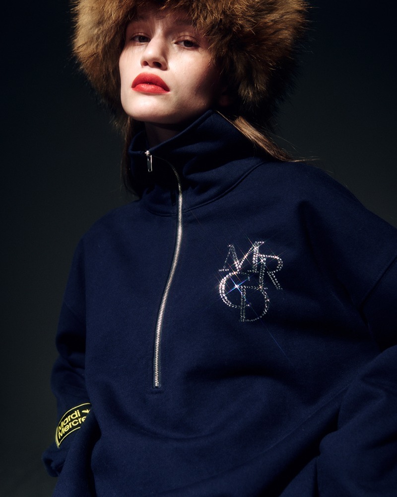 Mardi Mercredi HALF ZIP UP LOGO MRCD_NAVY SILVER