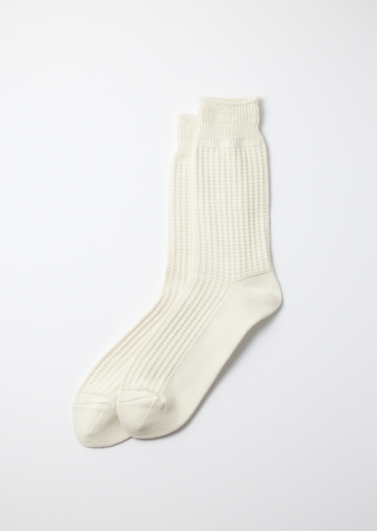 ROTOTO - COTTON WAFFLE CREW SOCK / 2COLORS