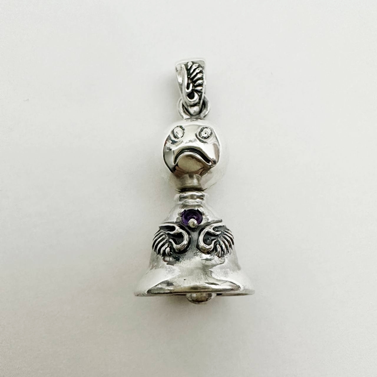 Angry Face Bell Charm (Body/Amethyst)