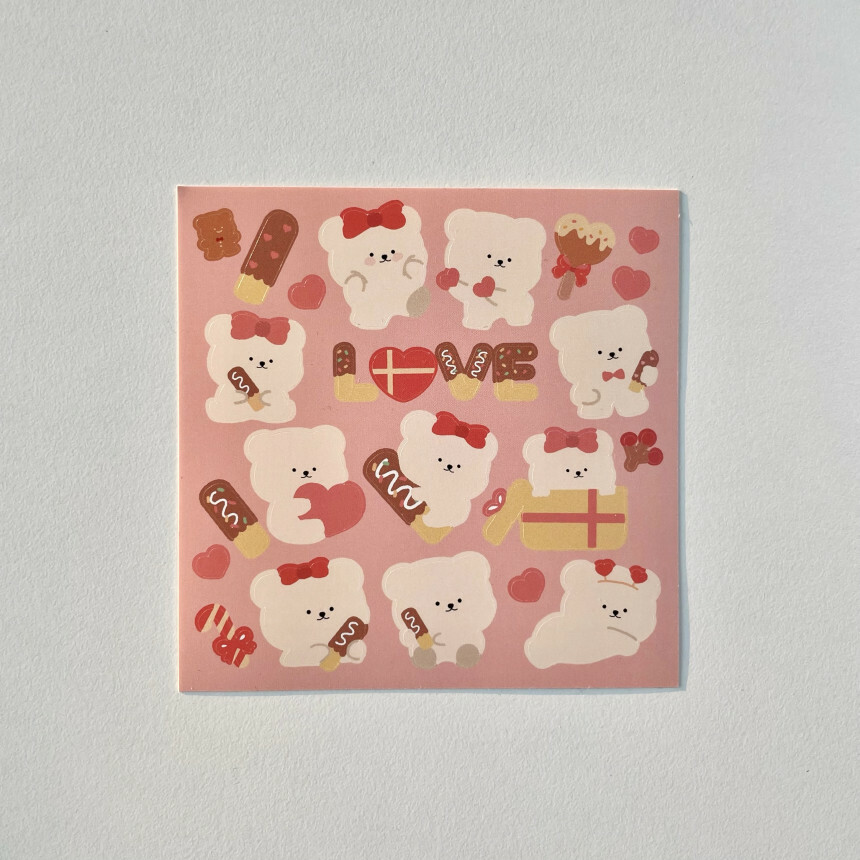 BAMTOREE STORE Pepero Bear Die-cut Sticker 百力滋小熊貼紙 (2pc