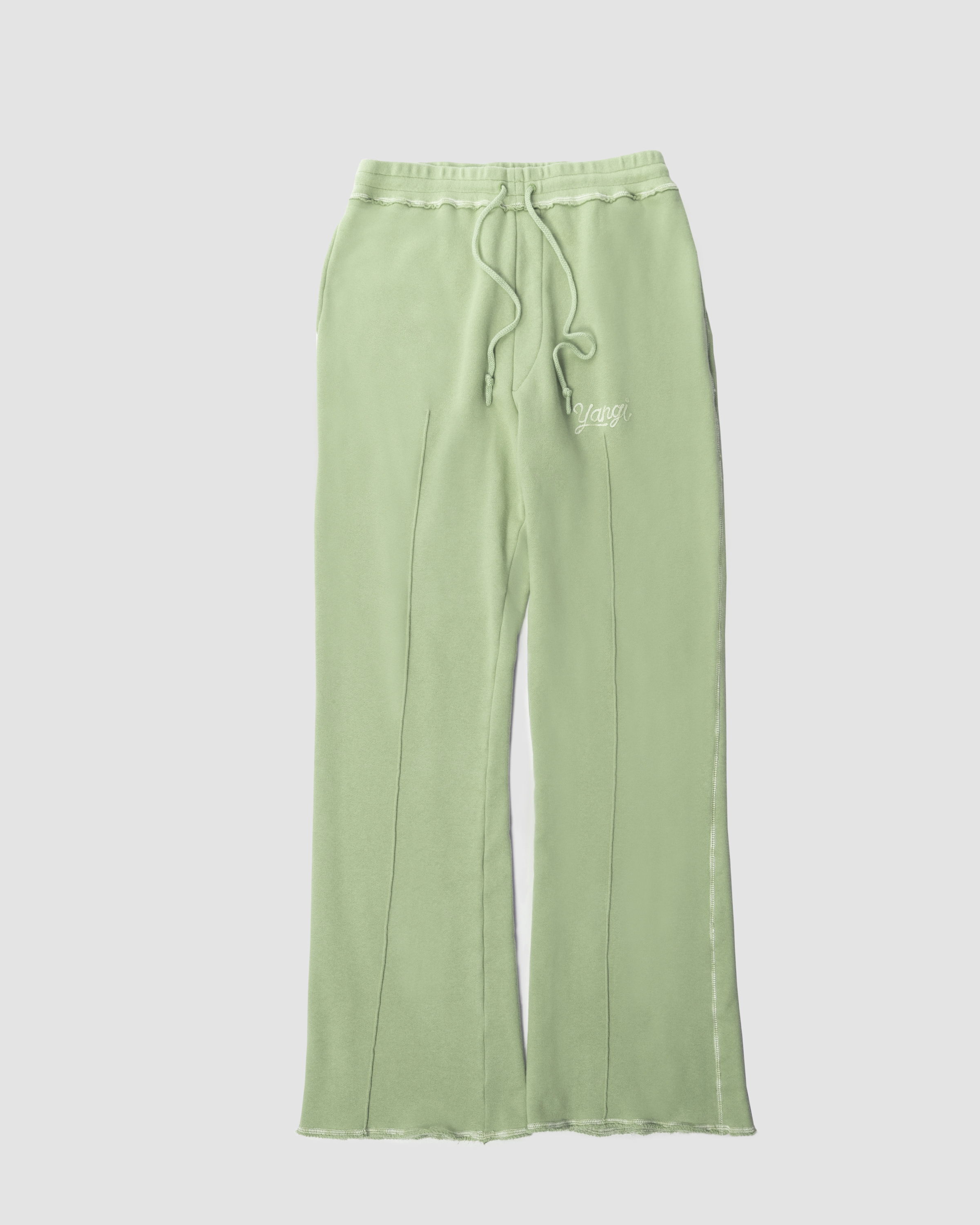 The YANGI Logo 1992 Flared Jersey Trousers / Sunny Lime