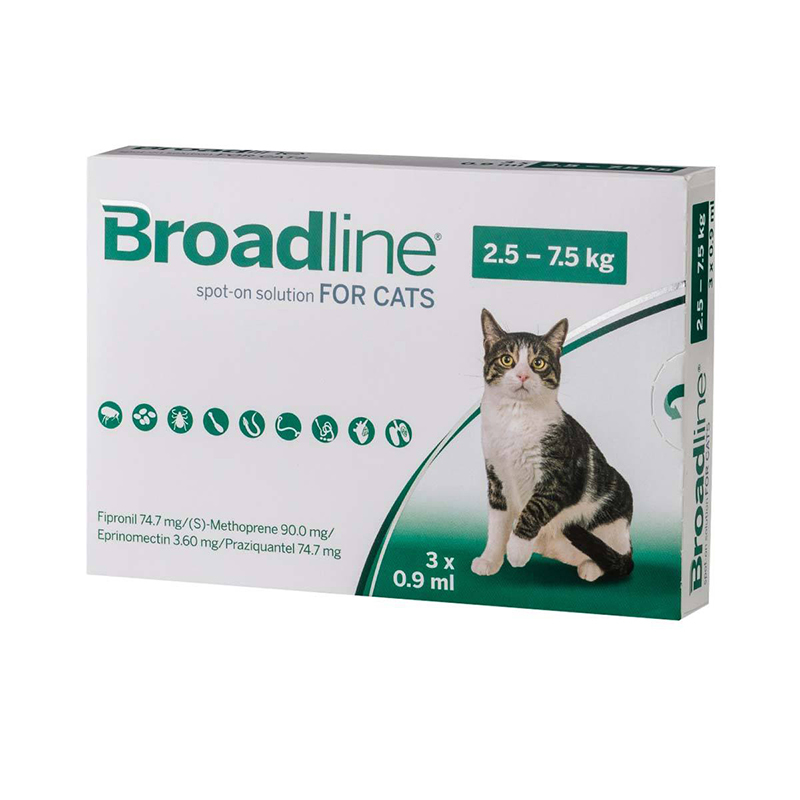 Broadline｜Spot On Solution For Cats 2.5-7.5kg (3x0.9ml)