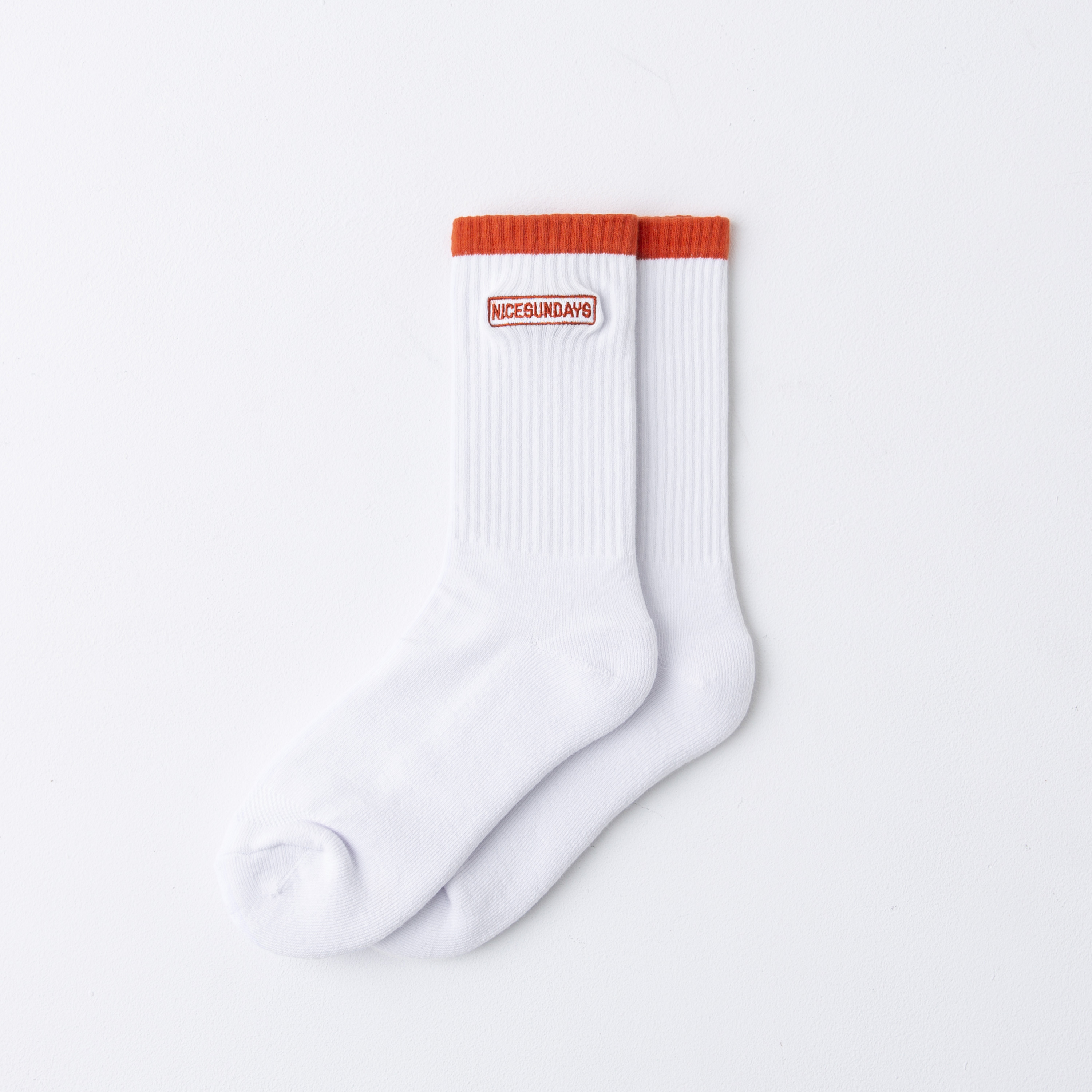 Embroidered Logo Socks / Orange