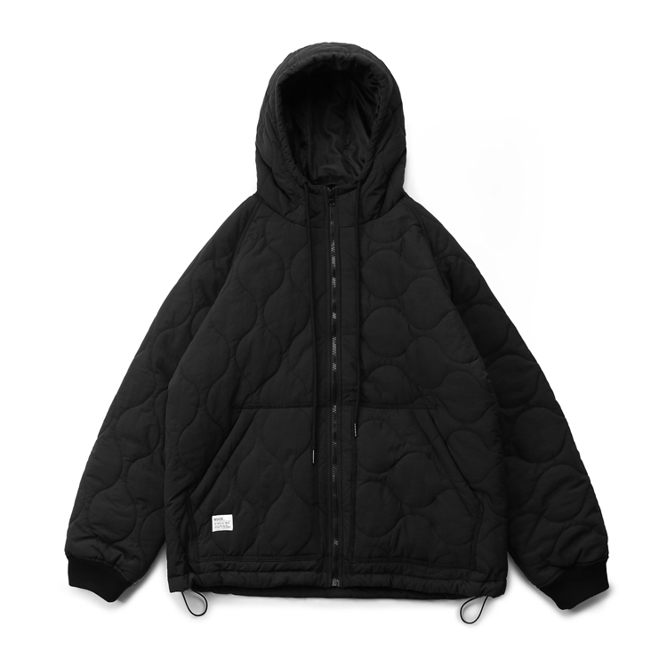 B-SIDE QUILTED HOODIE JACKET Black