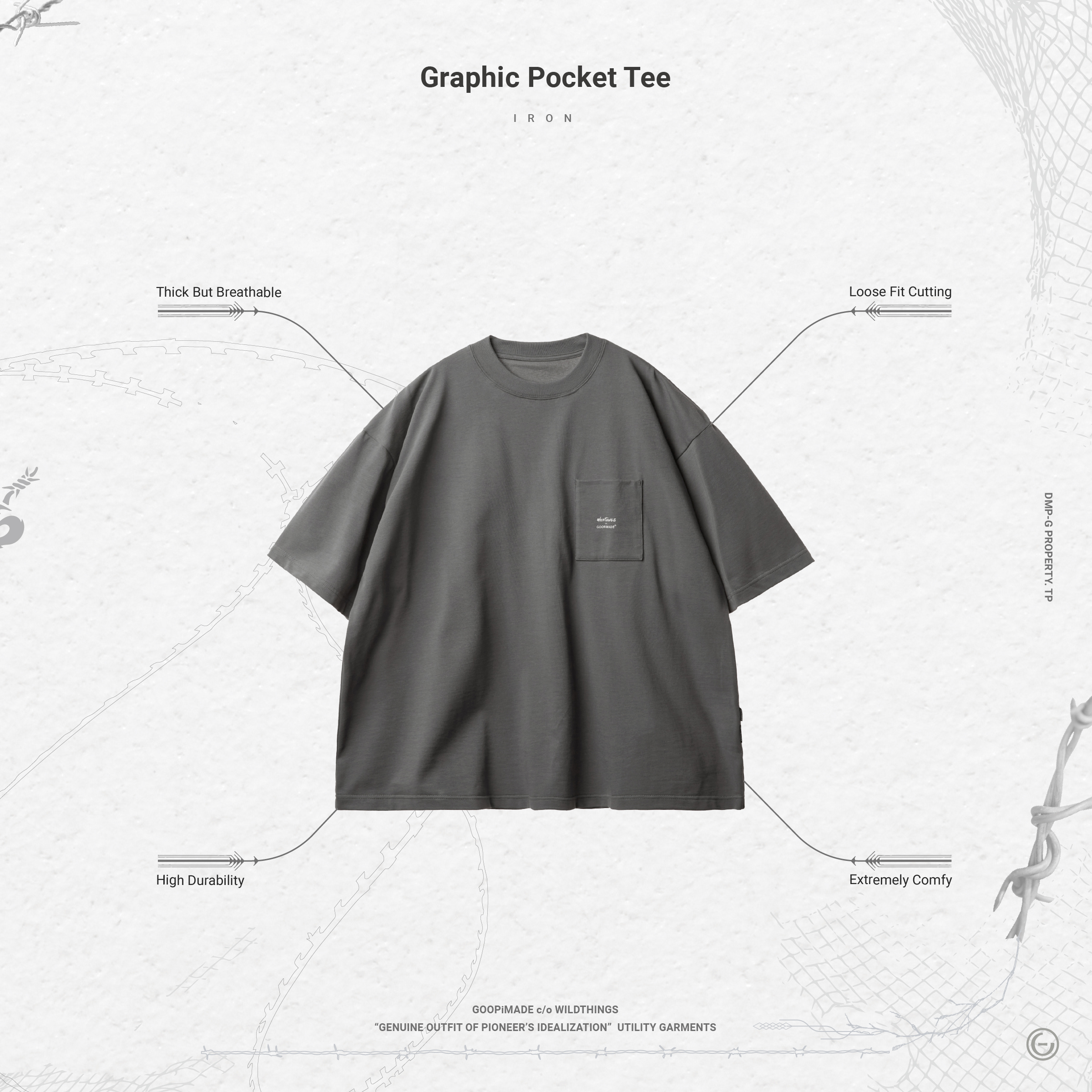 Graphic Pocket Tee - Iron