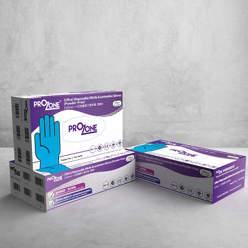 ProZone 一次性醫學丁晴手套(藍色無粉)-中碼