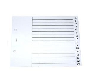 紙分頁 Paper Index A-Z (16張, 約A5大小)