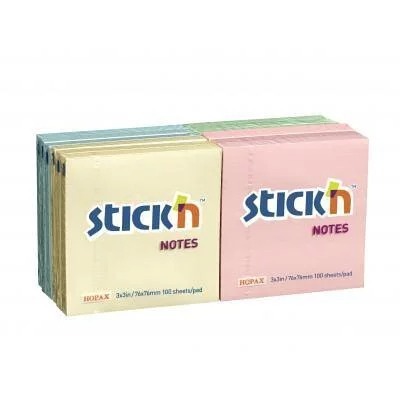 Hopax Stick'n 3” x 3” 4色Post-it Memo #21328 (1包12本)