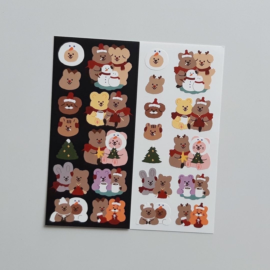 YOUNG FOREST Winter Quokka Die-Cut Sticker 冬日戀人 短尾鼠貼紙